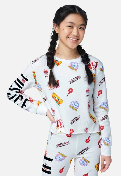 Fashionable Adjmi Candy Graphic Crewneck Sweatshirt Tops - New Justice Shop